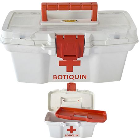 Caja de Primeros Auxilios / BOTIQUIN 11″ 29,5×20,5×14,5 color BLANCA c ...