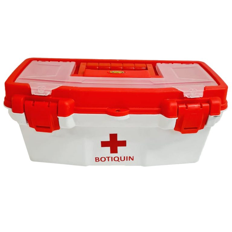 Caja de Primeros Auxilios / BOTIQUIN 19″ 48x23x24 color BLANCA c ...